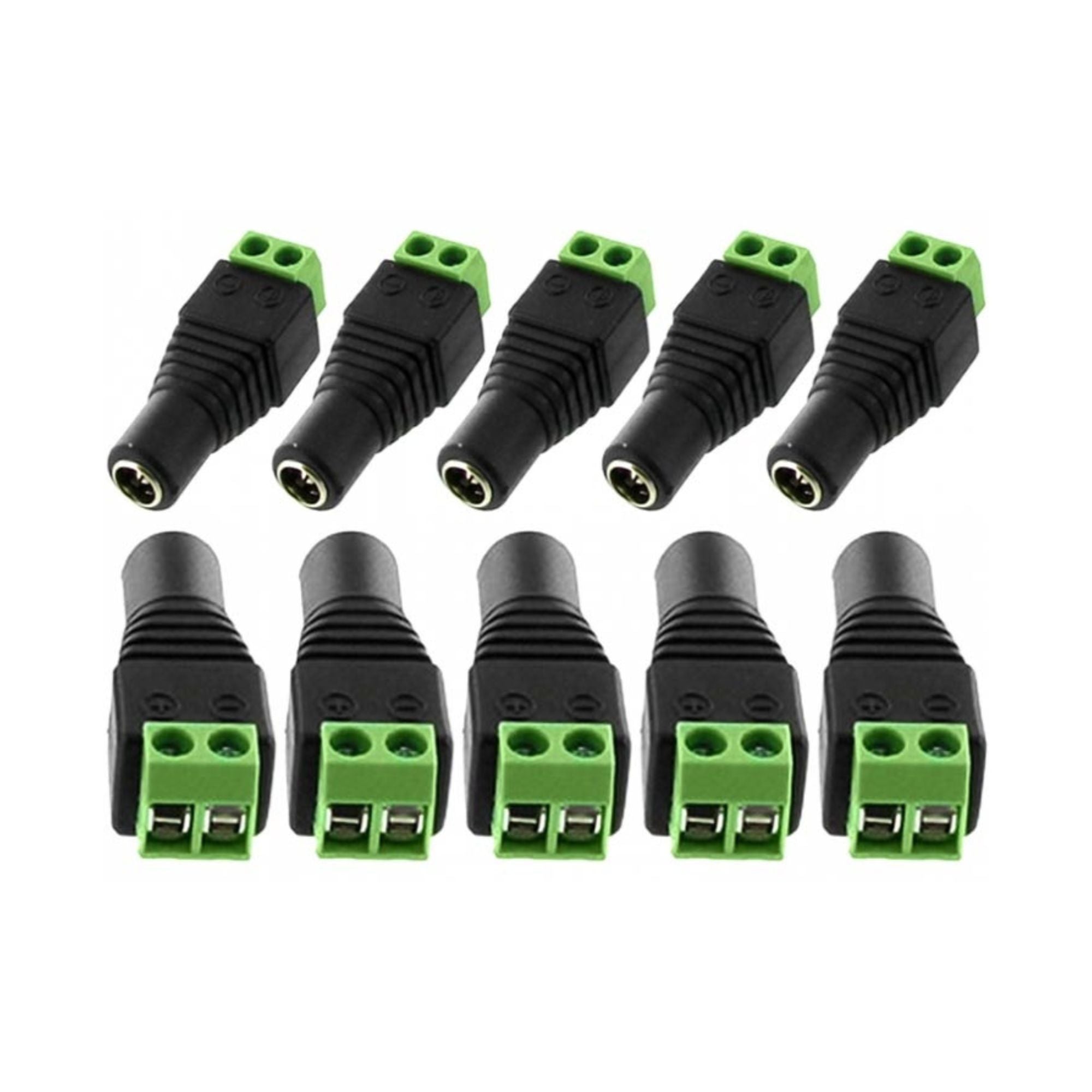 Female Jack Plug Connector 2.1mm Inner Diameter and Screw Terminal x10