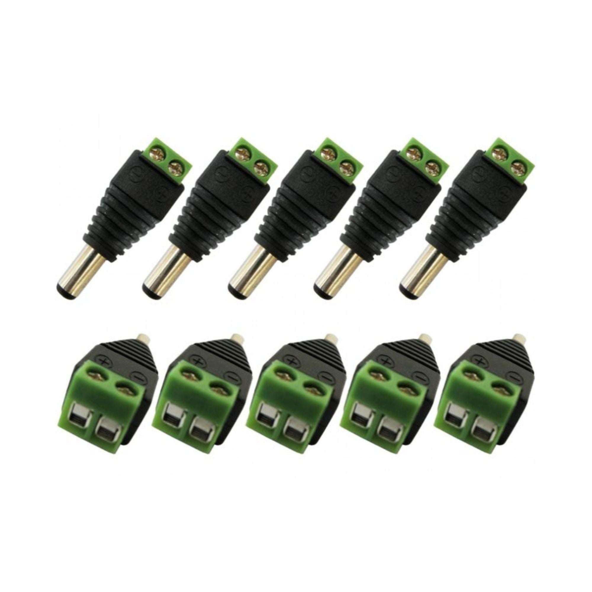Male Jack Connector Adapter 2.1mm Screw Terminal for CCTV Cameras x 10
